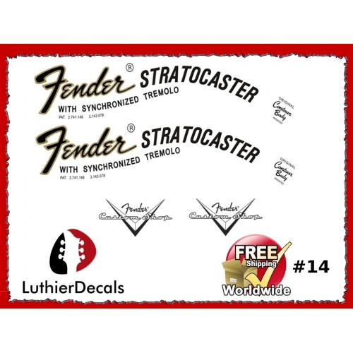 Guitar Decals Restoration Logos - Fender Stratocaster Guitar Decal #14