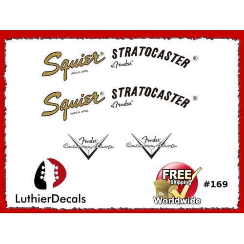 Guitar Decals Restoration Logos - Squier Stratocaster Guitar Decal #169