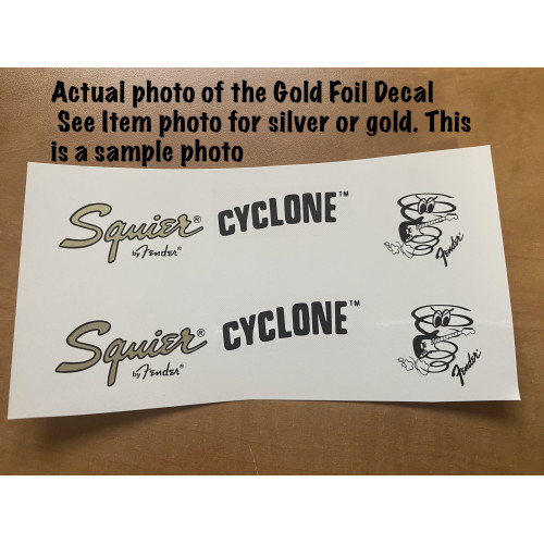 Guitar Decals Restoration Logos - Squier Cyclone Guitar Decal 194g