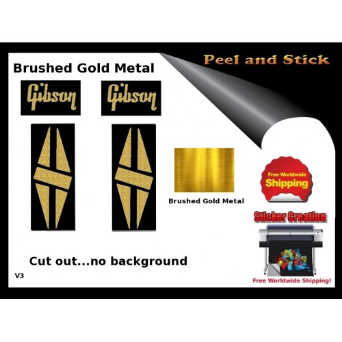 Guitar Decals Restoration Logos - Gibson Guitar Adhesive Sticker v3