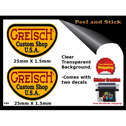 Guitar Decals Restoration Logos - Gretsch Adhesive Sticker V46