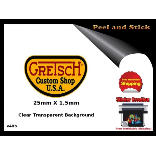 Guitar Decals Restoration Logos - Gretsch Adhesive Sticker V46by