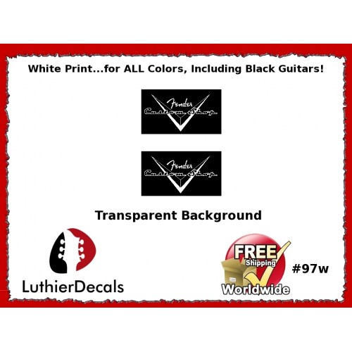 Guitar Decals Restoration Logos - Fender Guitar Custom shop Decal #97w